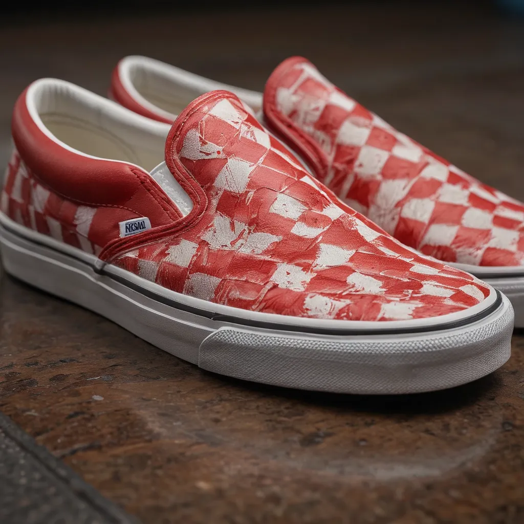 Red Checkered Slip-On Vans: Style Meets Extreme Sports